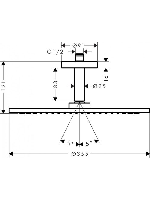 AXOR ShowerSolutions 350 1jet fejzuhany mennyezeti csatlakoz