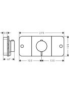 Axor One Rejtett termosztátos modul 2 kimenethez, króm 45712