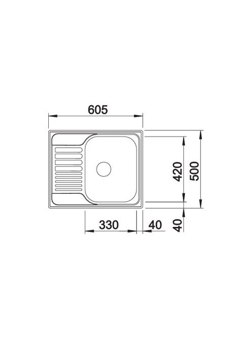 Blanco Tipo 45S Mini rozsdamentes acél mosogató natúr 516524
