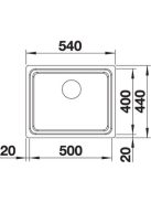 Blanco Etagon 500-U rozsdamentes acél mosogató 521841 - Kony