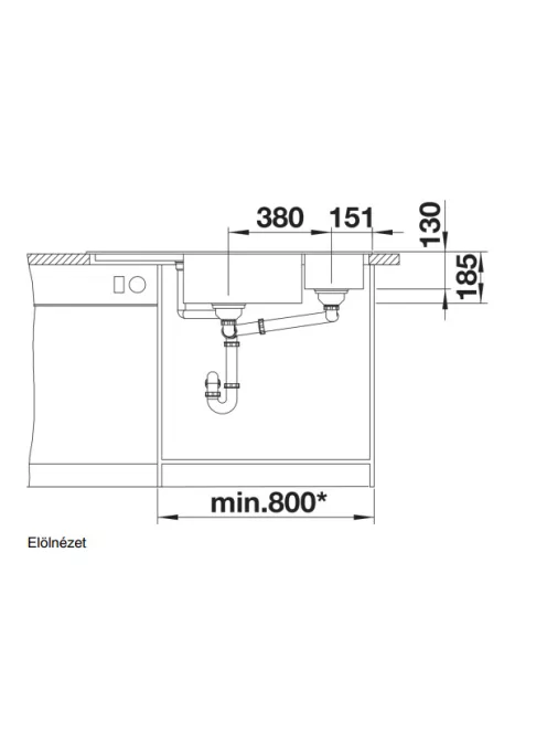 Blanco Blancodelta II gránit mosogató csepegtetővel 106x58 c