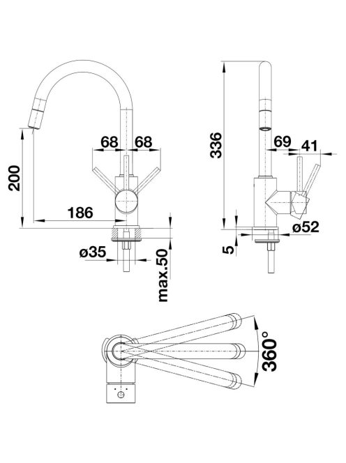 BLANCO Mida-S Silgránit-look kihúzható fejes magasnyomású mo