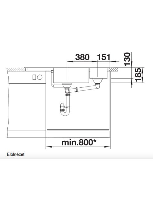 Blanco Blancodelta II gránit mosogató csepegtetővel 106x58 c
