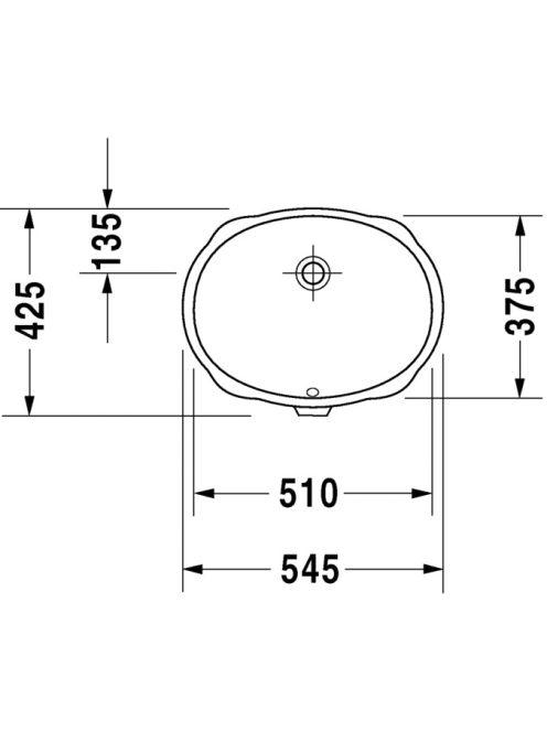 Duravit Santosa alulról beépíthető mosdó 51x37,5 cm rögzítőv