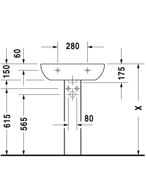 Duravit D-Code mosdó 60x46 231060 (23106000002) - Fürdőszoba