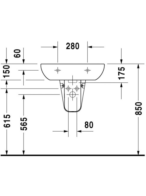 Duravit D-Code mosdó 60x46 231060 (23106000002) - Fürdőszoba