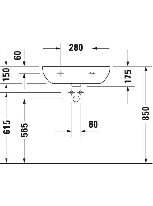 Duravit D-Code mosdó 60x46 231060 (23106000002) - Fürdőszoba