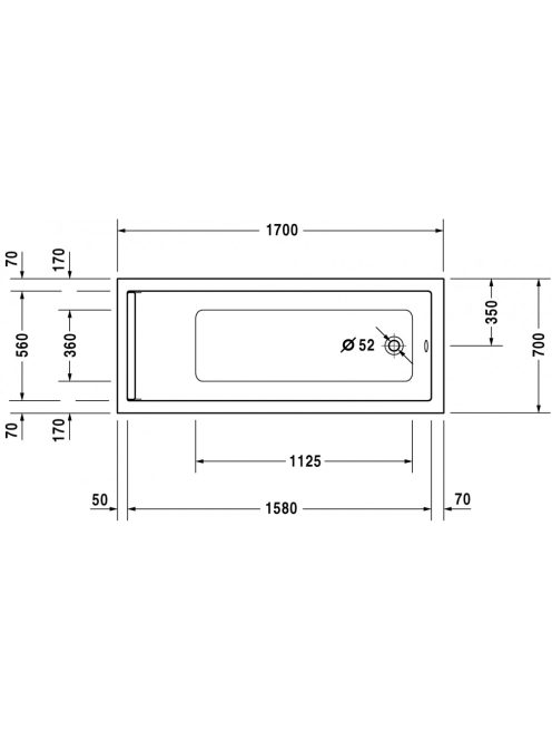 Duravit Starck 170x70 akril kád 700334000000000 - Fürdőszoba