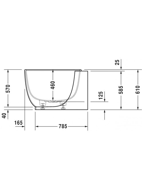 Duravit Luv falra tolható kád, csapfurat nélkül 1800x950mm 7