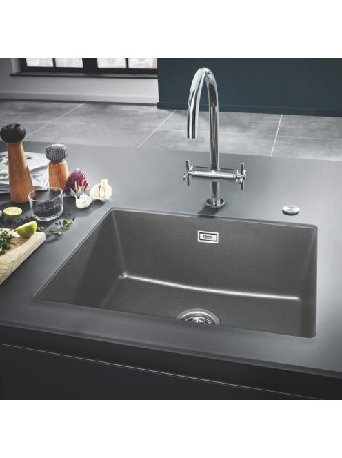 Grohe K700U Kompozit mosogatótálca 610x460 mm, gránit szürke