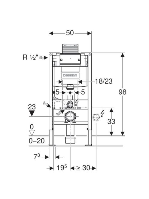 Geberit Duofix Omega 12 WC szerelőelem 98cm 111030001 111.03