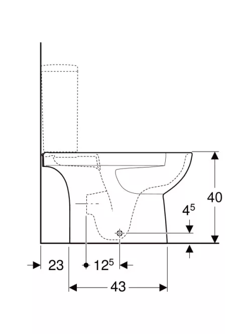 Geberit Selnova álló monoblokk WC 35,5x66 cm mélyöblítésű, u