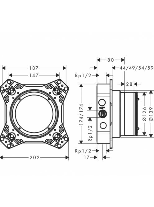 Hansgrohe iBox 2 universal alaptest 01500180 - Fürdőszoba