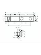 Hansgrohe RainSelect Termosztát falsík alatti szereléshez, 2