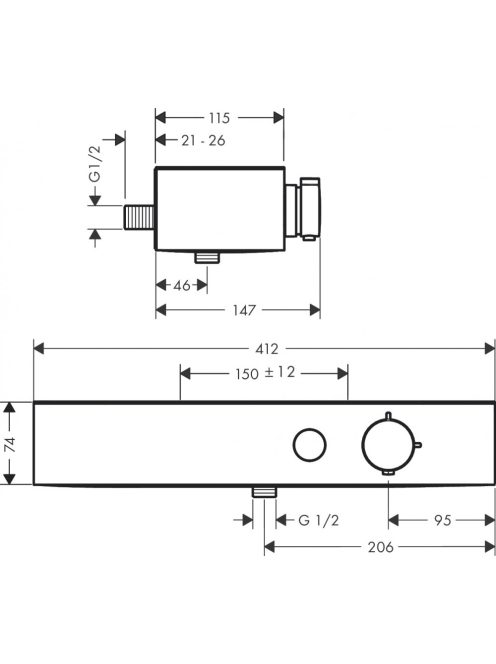 Hansgrohe ShowerTablet Select termosztátos zuhanycsaptelep,