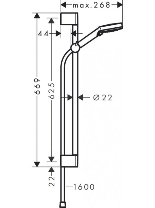 Hansgrohe Vernis Blend Zuhanyszett Vario, 65 cm-es zuhanyrúd