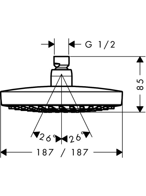 Hansgrohe Croma Select E 180 2jet Ecosmart fejzuhany fehér 2