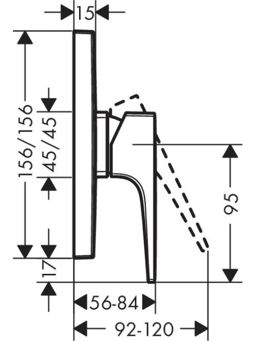 Hansgrohe Metropol falsík alatti króm zuhanycsaptelep 325650