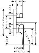 Hansgrohe Metropol falsík alatti kádcsaptelep loop fogantyúv