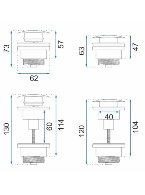 Rea Univerzális leeresztő szelep click-clack rendszerrel, ma