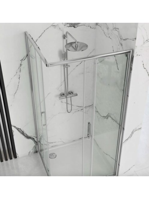 Rea Punto tolóajtós zuhanykabin 80x100x190 cm átlátszó üvegg