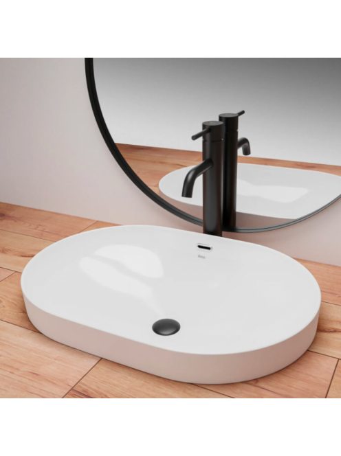 Rea Arleta beépíthető kerámia mosdótál 61,5x42 cm, fehér REA