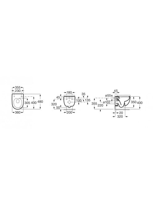 Roca Meridian Rimless kompakt fali WC csésze A346244000 - Fü