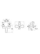 Roca Cala egykaros kádtöltő csaptelep EverShine bevonattal K