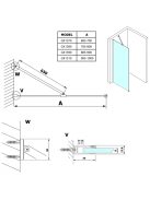 SAPHO Gelco Vario Walk-In zuhanyfal 70x200 cm, sötétített üv