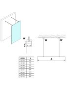 SAPHO Gelco Vario Walk-In zuhanyfal 70x200 cm, sötétített üv