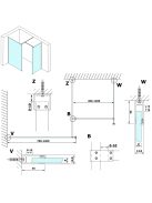 SAPHO Gelco Vario Walk-In zuhanyfal 70x200 cm, sötétített üv