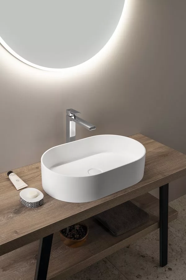 Sapho Thin pultra ültethető Rockstone mosdótál 55x35 cm, mat