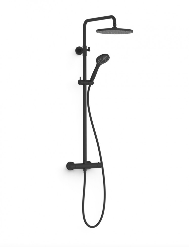 Tres Base Plus Termosztátos zuhanyrendszer 126 cm, matt feke