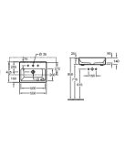 Villeroy & Boch Memento Elölről beépíthető mosdó 50x 42,5 cm