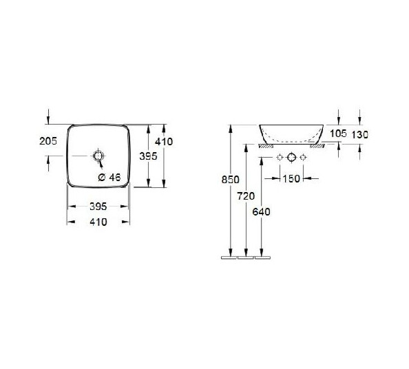 Villeroy & Boch Artis rózsaszín mosdótál 41x41 cm 417841BCT0
