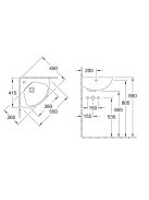 Villeroy and Boch O.novo sarok kézmosó 73274001 - Fürdőszoba